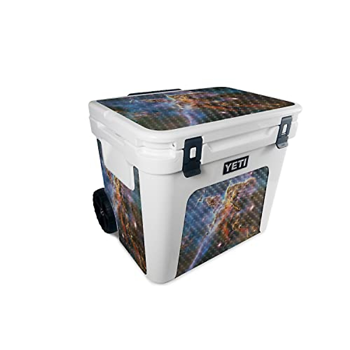 MightySkins Carbon Fiber Skin Compatible with Yeti Roadie 60 Wheeled Cooler - Golden Nebula | Protective, Durable Textured Carbon Fiber Finish | Easy to Apply and Change Style | Made in The USA