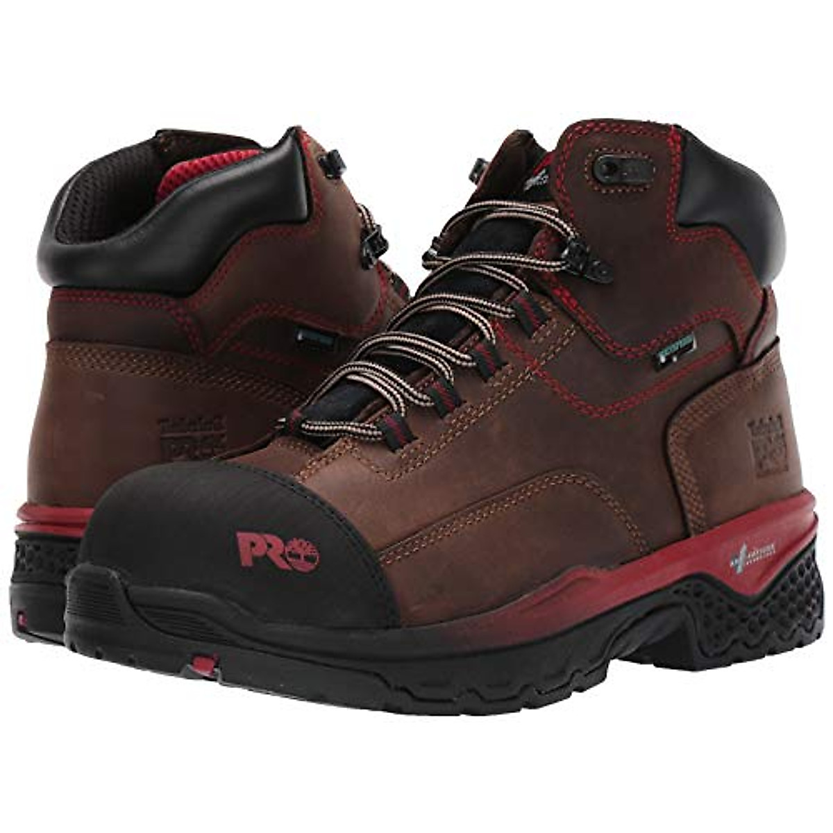 Timberland PRO Men's Bosshog 6 Inch Composite Safety Toe Puncture Resistant Waterproof Industrial Work Boot, Brown/Red, 15 Wide