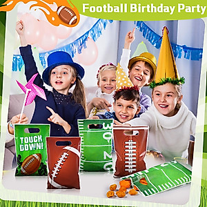 Pajean 120 Pcs Football Party Bags Football Plastic Treat Bags Football Gift Bags Football Goody Candy Bags Sport Favor Bags for Football Themed Party Decorations Football Bowl Party Supplies
