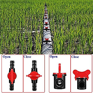 Kalolary 42Pcs Drip Irrigation Fittings Kit, Irrigation Barbed Connectors Water Hose Connector for 1/2" Tubing (2 Switch Valves, 8 Couplings, 8 Tees, 8 Elbows, 8 End Closures, 8 End Cap Plugs)