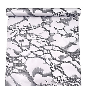 Yifely Granite Marble Effect Furniture Paper Self-Adheisve Shelf Liner Countertop Sticker 17.7 Inches by 9.8 Feet