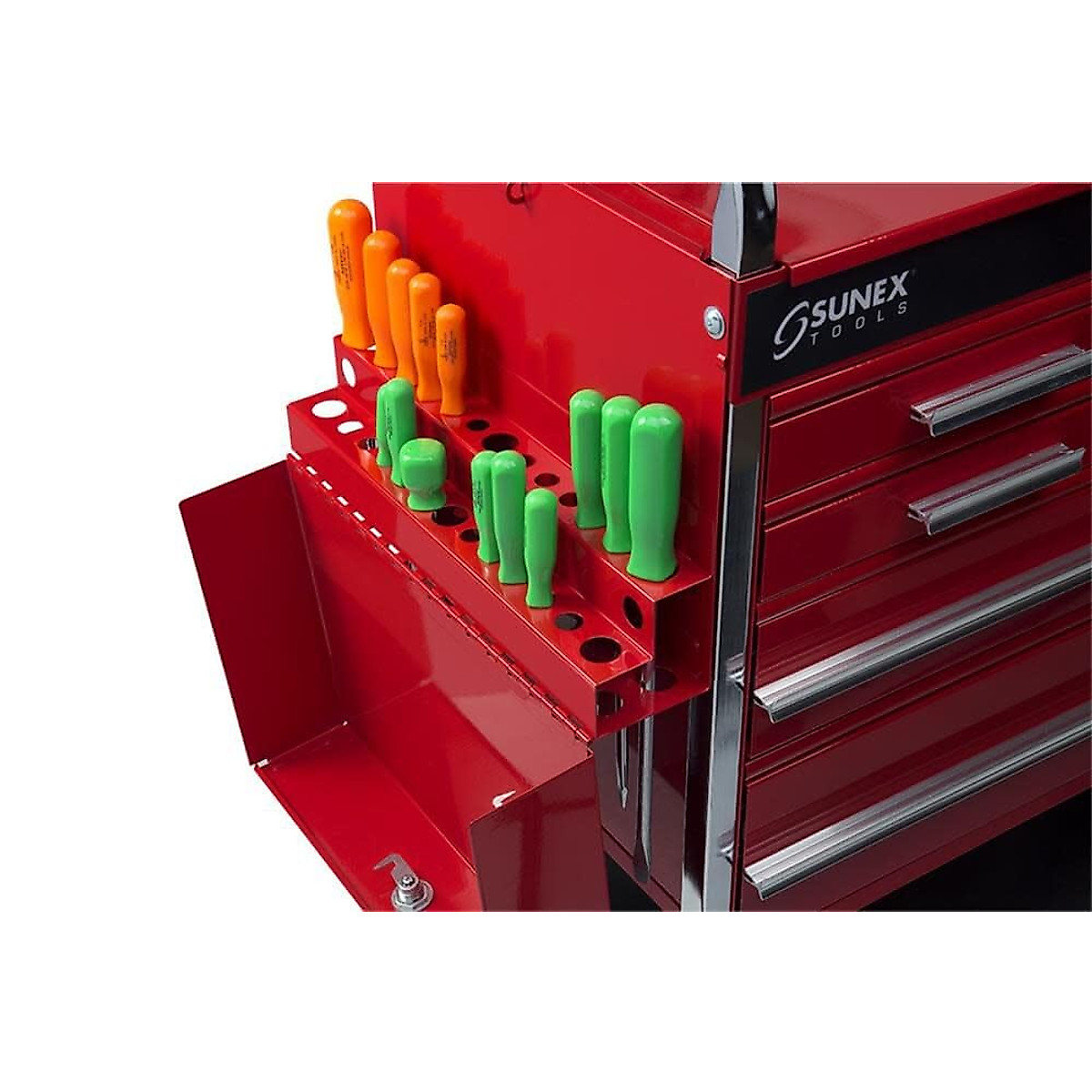 Sunex 8045 Professional 5 Drawer Service Cart with Locking Top- Red