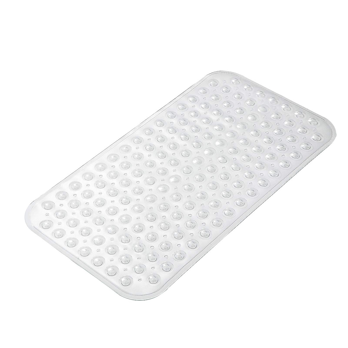 AmazerBath Shower Mat Non Slip, Medium Size 27.6 x 15 Inches Bath Mat for Tub with Suction Cups and Drain Holes, Bathtub Mat Bathroom Tub Mat Machine Washable (Clear)