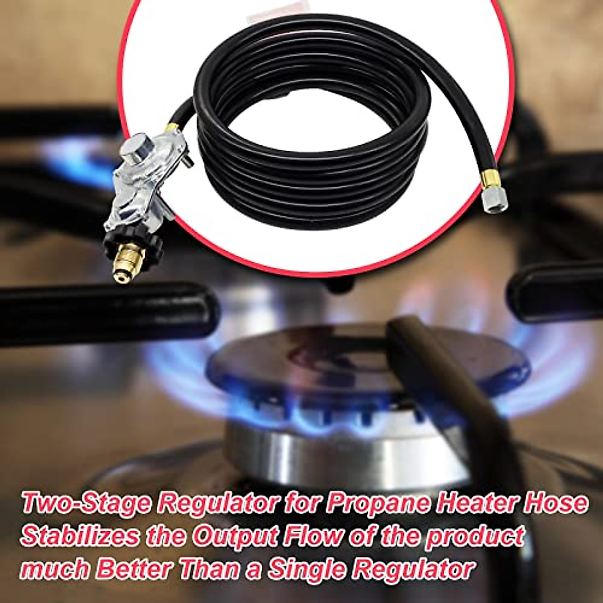 PERTF Two Stage Propane Regulator with 12ft Propane Hose for Mr Heater ...