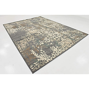Unique Loom Tuareg Collection Vintage Distressed Traditional Area Rug (9' 0 x 12' 0 Rectangular, Gray/ Beige)