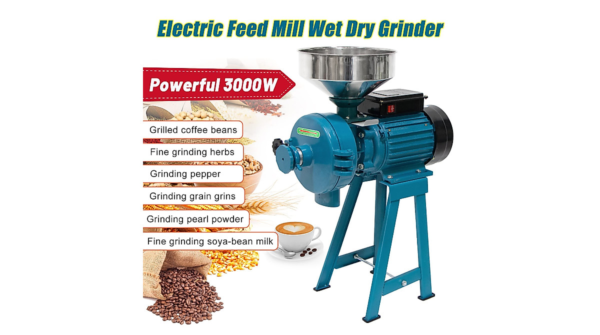 3000W Electric Grain Mill - Wet & Dry Grinder