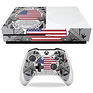 MightySkins Skin Compatible with Microsoft Xbox One S - 2nd Amendment | Protective, Durable, and Unique Vinyl Decal wrap Cover | Easy to Apply, Remove, and Change Styles | Made in The USA