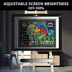 HTVRONT Portable A4 Led Bright Light Pad, Ultra-Thin & Adjustable Luminosity Light Board, USB Powered Black Light Box for Tracing, Weeding Vinyl, Weeding Tool, Diamond Painting, Sketching