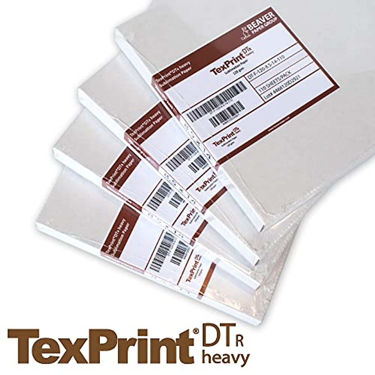 Beaver TexPrint DT Heavy - Replaces R - for Ricoh and Virtuoso All-Purpose High Release Sublimation Paper for Dye Transfer, SawGrass Approved Sublimation Transfer Paper, 11" x 17", 110 Sheet Pack