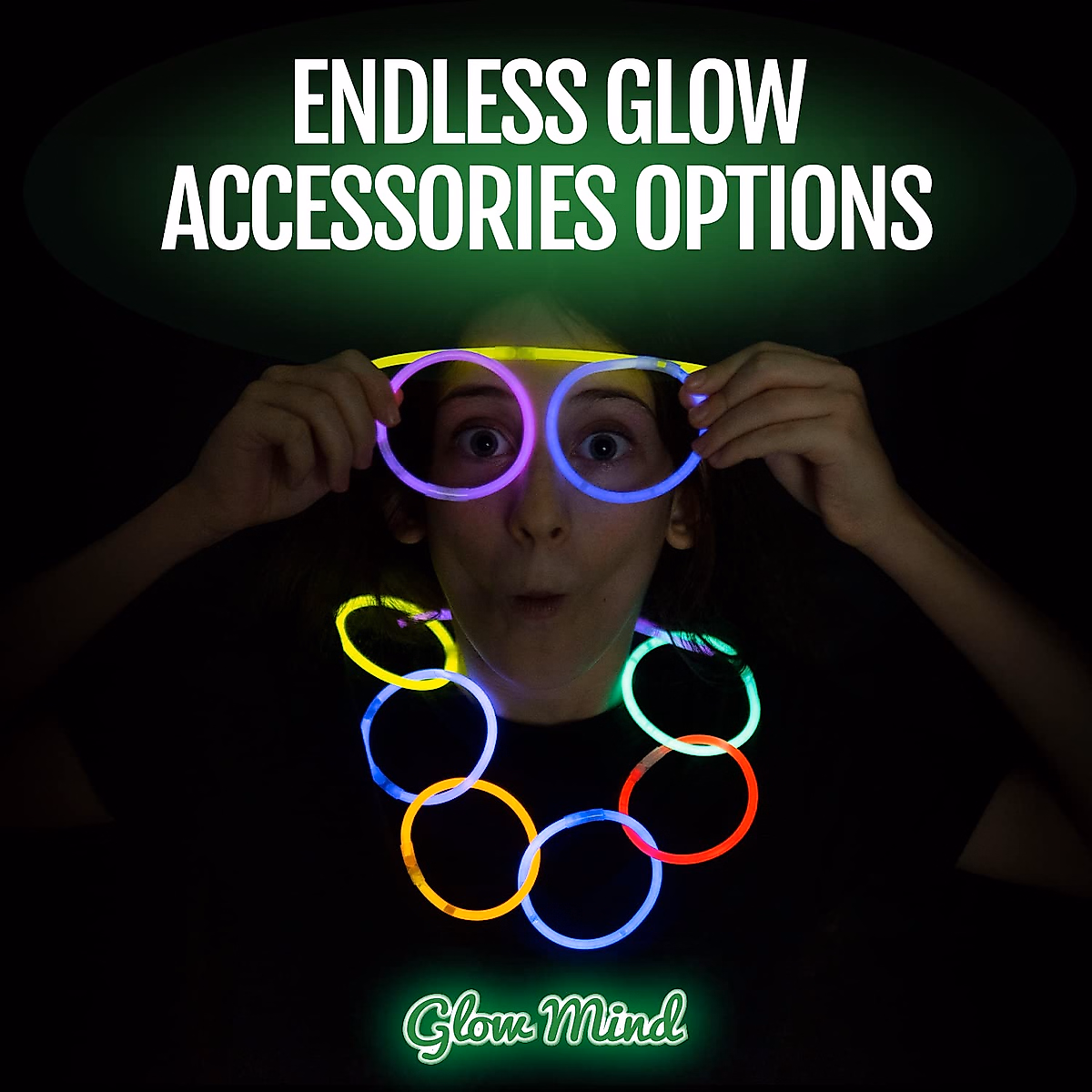 400 Ultra Bright Glow Sticks Bulk - Halloween Glow in the Dark Party Supplies Pack - 8" Glowsticks Easter Party Favors with Bracelets and Necklaces