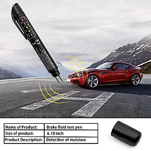 Brake Fluid Test Pen, Auto Brake Diagnostic Tester Tool, Brake Fluid Fluid Oil Test Analysis Tool with Five LED Indicators, Automotive Vehicle Test Tool,DOT 3 DOT 4 DOT 5.1 Brake Fluid Liquid Tester