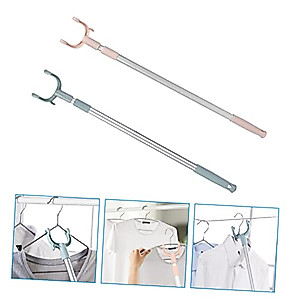 VOSAREA 2pcs Ceiling Hook Heavy Duty Clothes Hanger Rack Outdoor Hanging Hooks Clothes Reaching Rod Cloths Lines for Outside Clothes Reaching Rods Clothes Reach Pole Closet Pole Outrigger