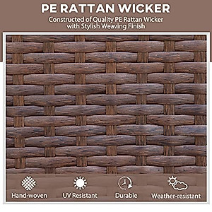 Outsunny Outdoor Wicker Rocking Chair w/Wide Seat, Thickened Cushion, Rattan Rocker with Steel Frame, High Weight Capacity for Patio, Garden, Backyard, Wine Red