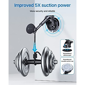 andobil [Bumps Friendly Magnetic Phone Holder for Car, [Super Strong Magnet] Universal Dashboard Windshield Car Mount Magnet Compatible with iPhone 13 12 Pro Max 11 XR Samsung S22 S21 All