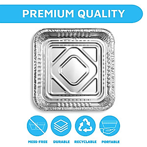 MontoPack 9” Disposable Aluminum Foil Square Baking Pans | 9 x 9 Cake Pan Tin for Broiling, Toaster Oven, Meal Prep, Roasting, Take Out | Perfect for Brownie & Lasagna Trays | 20 Pack