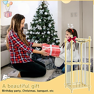 HAIDAIYA Stuffed Animal Zoo Storage Cage Wooden, 41''(3.4ft) Wood Large Stuffed Animal Storage Basket, Toy Storage for Big Stuffed Animals, Large Toy Chest for Kids Girls Boys Toy Organizer Holder