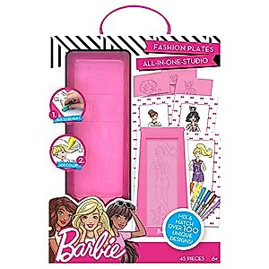 Barbie Fashion Plates All in One Studio Sketch Design Activity Set – Fashion Design Kit for Kids Ages 6 and Up
