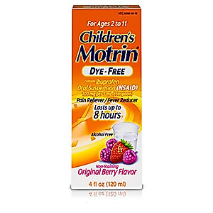 Children's Motrin Oral Suspension Medicine for Kids, 100mg Ibuprofen, Berry Flavored, 4 fl. oz