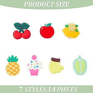 GOMAKERER 22 Pcs Cute Chip Clips, 11 Styles Plastic Fruit Bag Clips Funny Chip Clips Cute Bag Clips Dispenser Bag Clips Food Seal Storage Clips Photo Card Clips