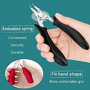 Ingrown Toenail Clippers, Steel Nail Clippers for Professional Podiatrist, Unique Long Handle Curved Blade Tool for Thick & Ingrown Nails, Suitable for Men, Women and Elderly-XIORRY