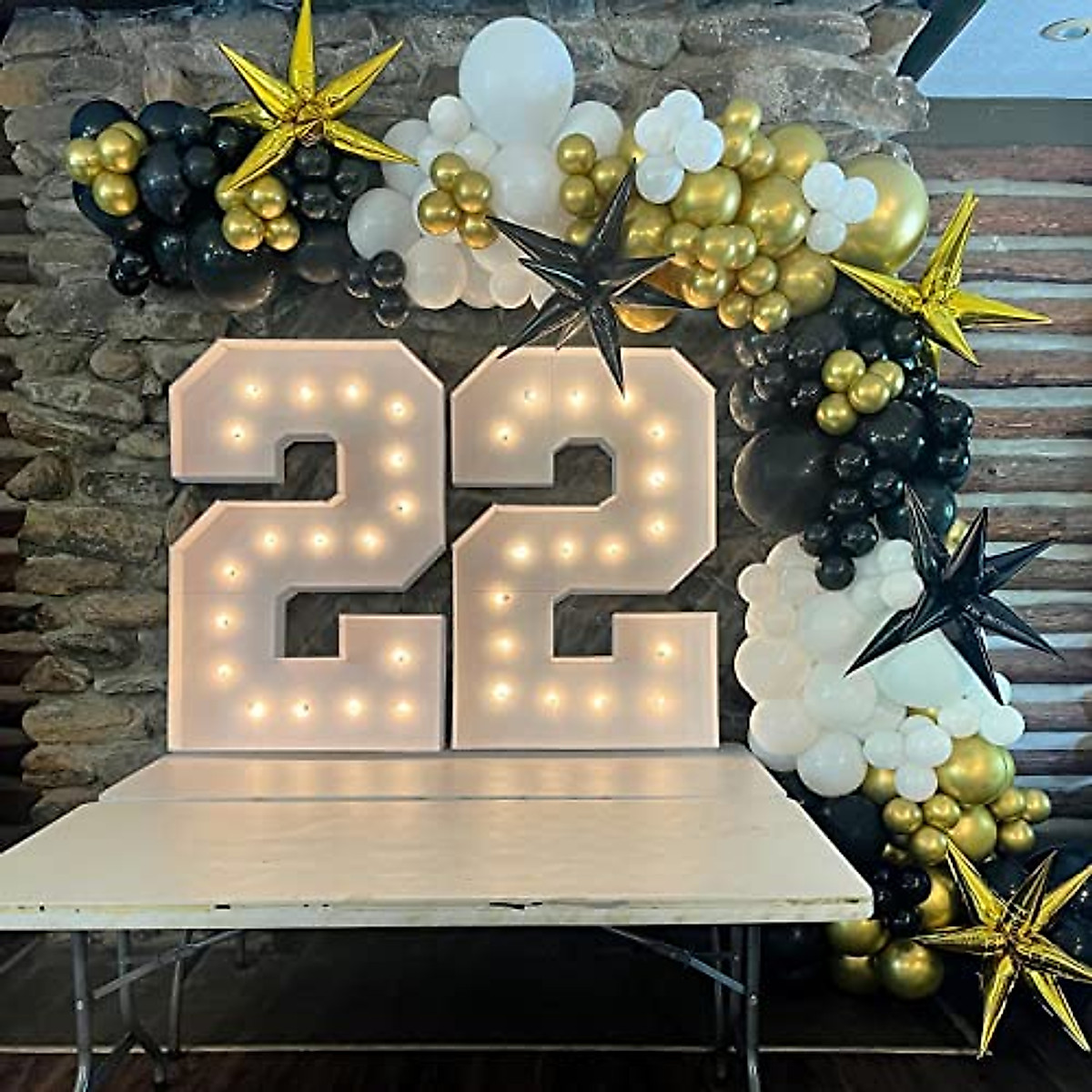 Explosion Star Foil Balloons, 50pcs Black Foil Cone Balloons, 26 inch Starburst Balloons Point Star Balloons for Halloween Christmas Birthday Party Decorations Baby Shower Wedding Photo Booth Backdrop