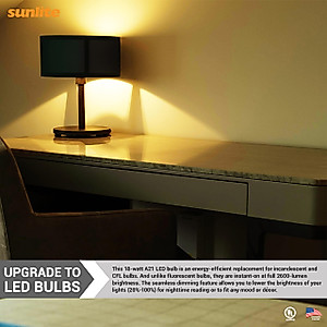 Sunlite LED A21 Light Bulb, 18 Watts (150W Equivalent), 2600 Lumens, 120V, Dimmable, Medium E26 Base, 220 Degree Beam Angle, UL Listed, RoHS Compliant, 3000K Warm White, 1 Pack