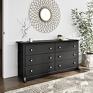 Sonoma 6 Drawer Double Dresser for Bedroom, Black