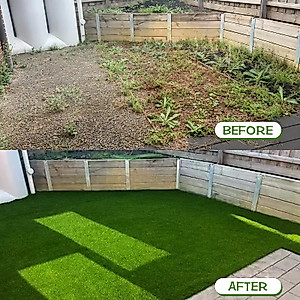 Heyroll Artificial Grass Thick Turf Rug 4 ft x 6 ft, 35MM Outdoor Indoor Fake Grass Mat, Astro Turf Lawn for Dogs Pets, Synthetic Grass Rug with Drainage Holes & Rubber Backing/Custom Size