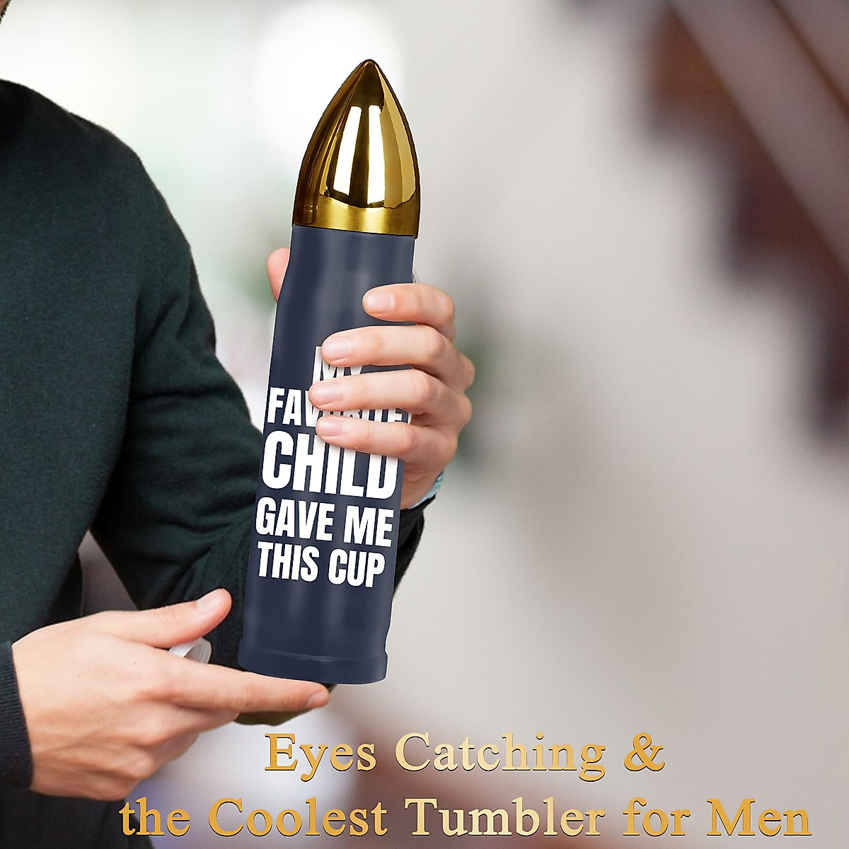 RHONGE Gifts For Dad from Son, Bullet Tumbler Birthday Gifts For Father, Dad Bullet Tumblers 17 Oz, Funny Present Birthday Fathers Day Gift From Son, Papa Insulated Cup