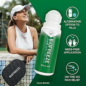 Biofreeze 13451 Roll-On Pain-Relieving Gel, 2.5 FL oz, Green Topical, Arthritis, Strains, Bruises, & Sprains