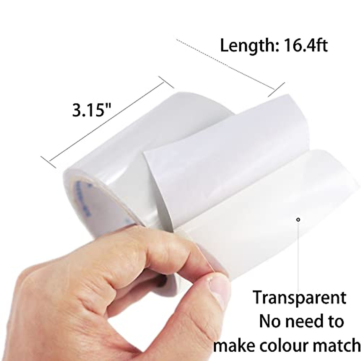 LANUCN Waterproof Tent Repair Tape Kit - PVC Coated Surface and Ultrastrong Sticky Tenacious Clear Tape, Fabric Repair Tape for Canvas Repair Tape, RV Awning Repair Tape, Boat Cover Repair Kit Etc.
