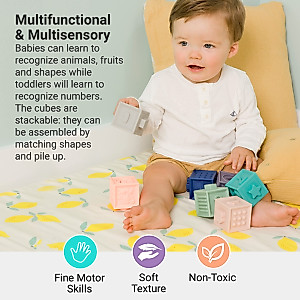 BabyToLove My Discovery Cubes | Early Childhood Development Toy | Multifunctional and Multisensory Blocks | Building Blocks | Fun Shapes