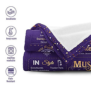 YDHCTKYG 21st Birthday Decorations for Her Best 21st Birthday Gifts 21 Year Old Birthday Gifts for Her Girl Daughter Sister Granddaughter Soft Throw Blanket 21 Years Ago Back in 2002 - Purple Gold