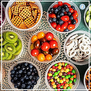 Angel's Peel Lounge Microwavable Translucent Plastic Deli Container and Lid Combo- Stackable, Tamper-Proof BPA-Free Food Storage Containers-Kitchen Storage (Pack of 24) (32 oz)