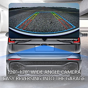 HD Backup Camera for Car with 8 LED Night Vision License Plate Camera,170° Wide Angle Waterproof Rear View Camera for Car/SUV/Truck/Van/RV Reverse Camera Systems