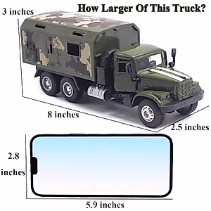 OTONOPI Military Truck Metal Diecast Army Armored for Boys Girls Pull Back Toy Model Car Treatment Transport Vehicle with Lights and Sounds
