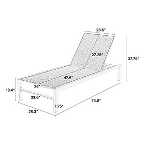Iwicker Patio 2-Pieces Aluminum Chaise Lounge Chairs Adjustable Outdoor Mesh Fabric Reclining Lounge Chairs with 5-Position Backrest, Turquoise