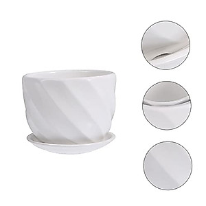 SECFOU 1 set/3pcs Vase Succulents Container Simple Plant Flower Rustic Bonsai Flowerpot Pot Decoration Cactus Wedding Decor Xxcm Mini Small Roun Balcony Chic Backyard Succulent Outdoor