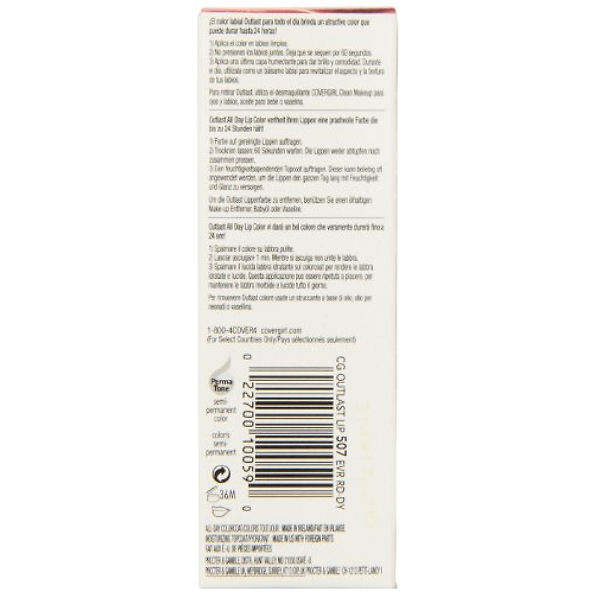 COVERGIRL Outlast All Day Two-Step Lipcolor Ever Red Dy 507, 0.13 Oz