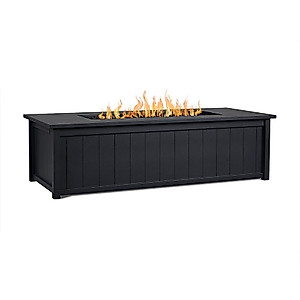 Lakeview Landon Bay 70 Inch Rectangle Metal Natural Gas Fire Pit Table with Hidden Tank (Ships as Propane w NG Conversion Kit) - SC-13042NG-CHRC