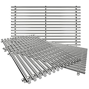 QuliMetal 18.7" Cooking Grates for Weber Genesis II 400 and Genesis II LX 400, Genesis II/LX E410 E415 E435 E440 S410 S415 S435 S440 Series Grills, Replaces for Weber 66089, 304 Stainless Steel