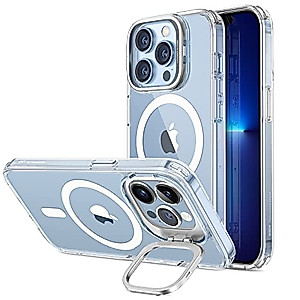 ESR for iPhone 13 Pro Max Case, Compatible with MagSafe, Built-in Camera Ring Stand, Military-Grade Protection, Magnetic Phone Case for iPhone 13 Pro Max, Classic Kickstand Case (HaloLock), Clear