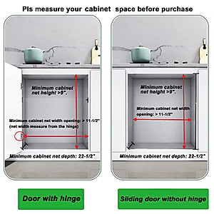 DINDON Pull Out Cabinet Organizer for Pans, Cookie Sheet, Bakeware, Cutting Board, Slide Out Kitchen Cabinet Storage Organizer Rack, 10.5''W X 21"D X 7.5"H, Wood