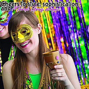 Fun Express Mardi Gras Molded Crown Goblets - 1 dozen