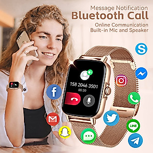 Smart Watch for Women (Answer/Make Calls) 1.69" HD Touch Screen Fitness Tracker with Heart Rate Blood Pressure Sleep Monitor Activity Tracker Sports Watch Compatible with iPhone Samsung Android Phone