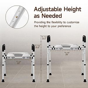 WAYES Raised Toilet Seat With Handles for Seniors - Toilet Seat Extension, Fit Most Toilet, Up to 400 Lbs, Adjustable Height & Width