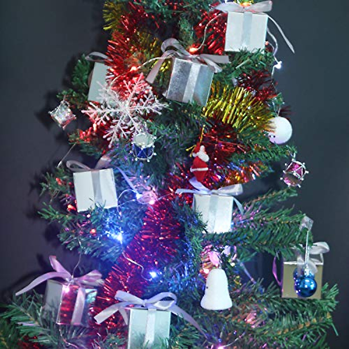 KPOSIYA 100 Pack Favor Boxes 2x2x2 inch Candy Boxes Metallic Silver Gift Boxes with Ribbons for Wedding Baby Shower Decorations Birthday Party Supplies (Metallic Silver, 100)