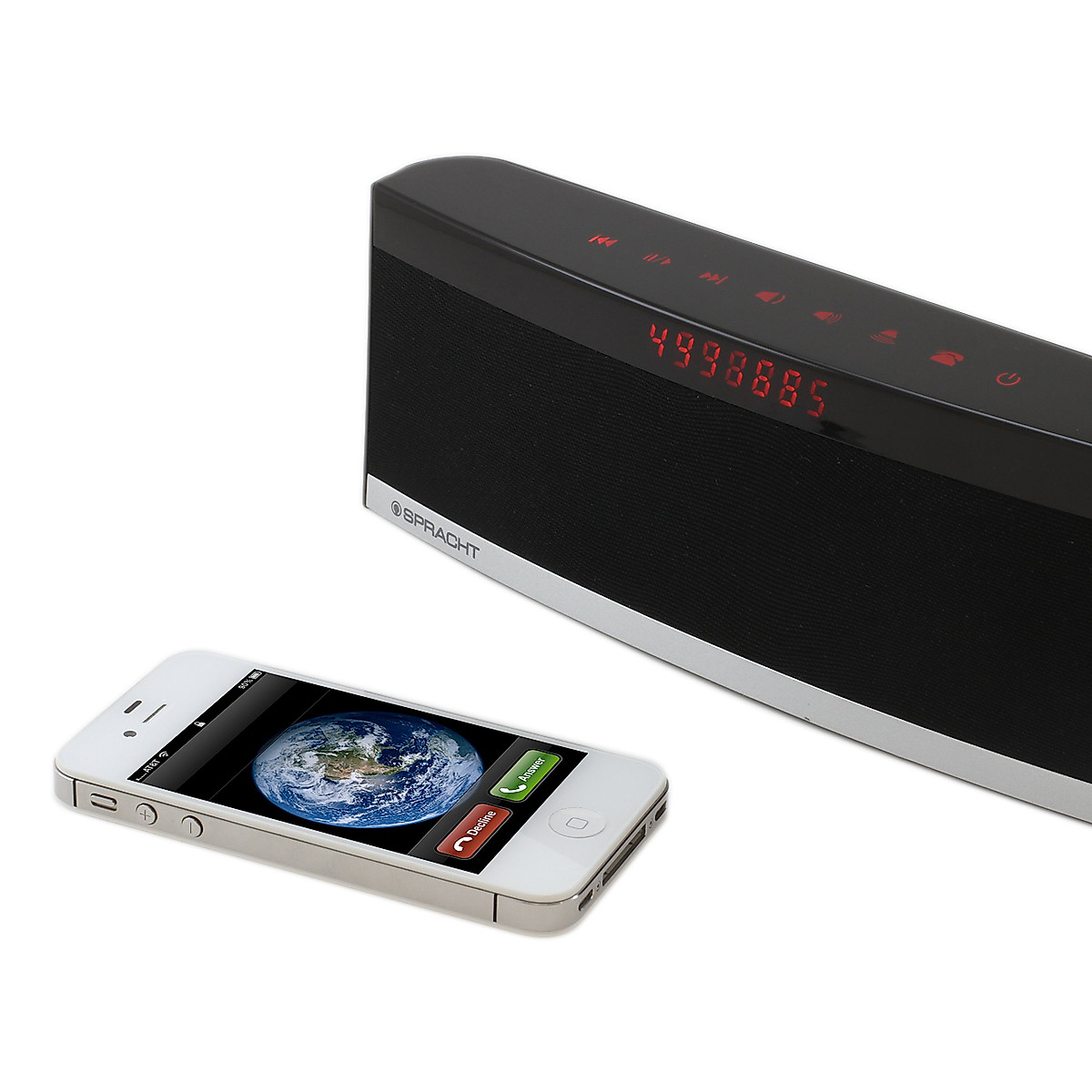 Spracht BluNote Pro Blutooth Speaker - Portable Conferencing and Wireless Speaker, Visual Scrolling Caller ID and Dual MEMs Mics