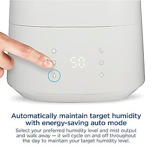 Clorox Ultra Clean Cool Mist Air Humidifier for BedRoom with UV LED Light to Reduce Germs and Bacteria, Whisper Quiet, 4L Water Tank for up to 40 Hours of Continuous Steam, White (11080)