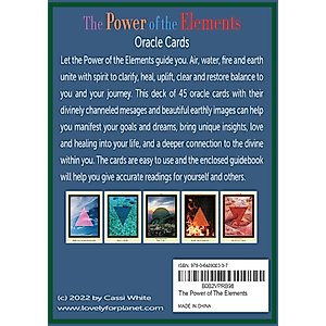 The Power of The Elements Oracle Cards. 45-Card Deck and Guidebook. Beautiful Colorful Images and Divinely Channeled Messages for Lovers of Oracle Cards